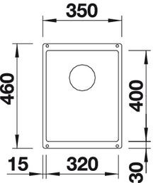 BLANCO sudopera SUBLINE 320-U, 350x460/190 - bela